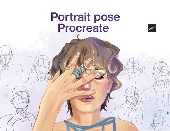10 Portrait Pose Stamp Procreate Procreate Portrait Guide - Etsy
