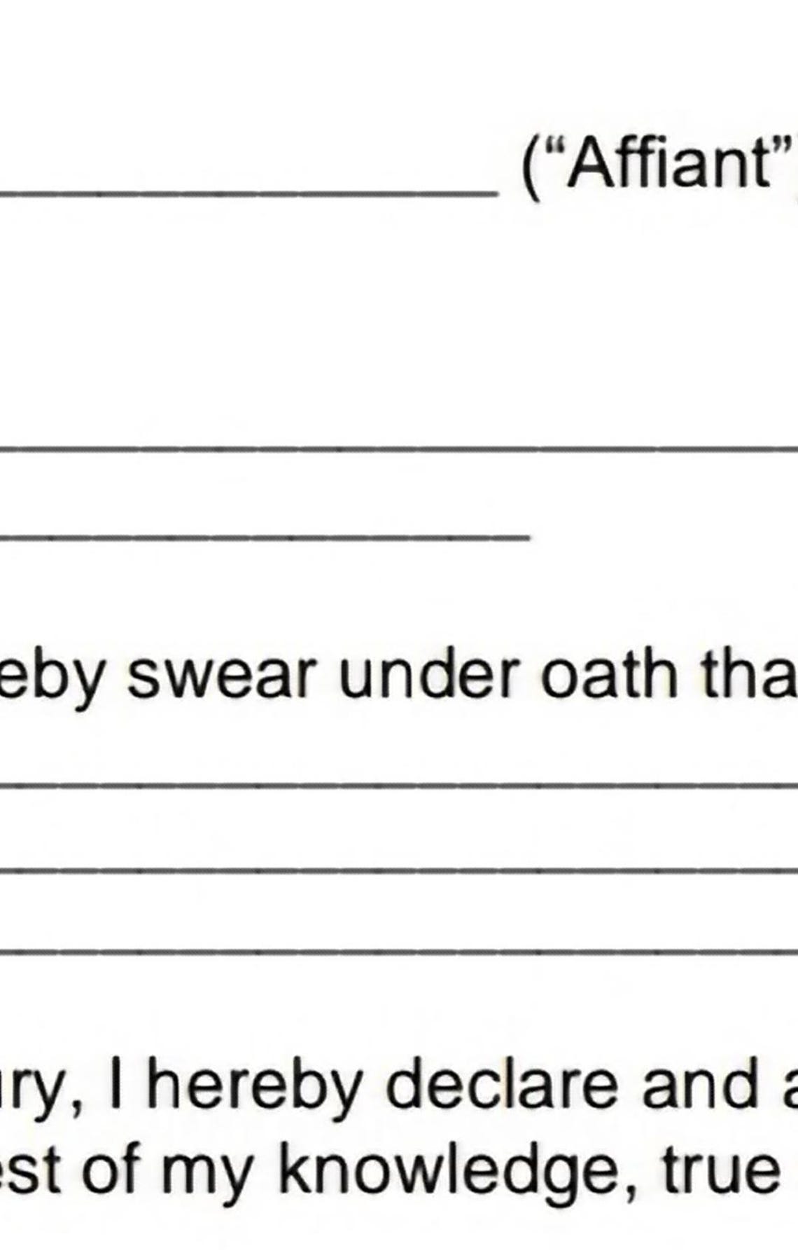 Affidavit (sworn Statement) Template - Etsy UK