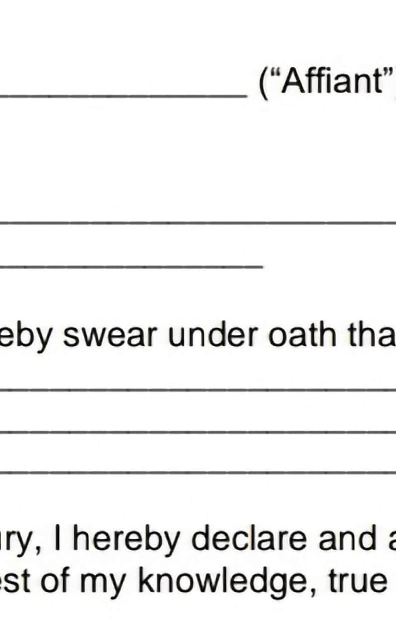 Affidavit (sworn Statement) Template - Etsy UK