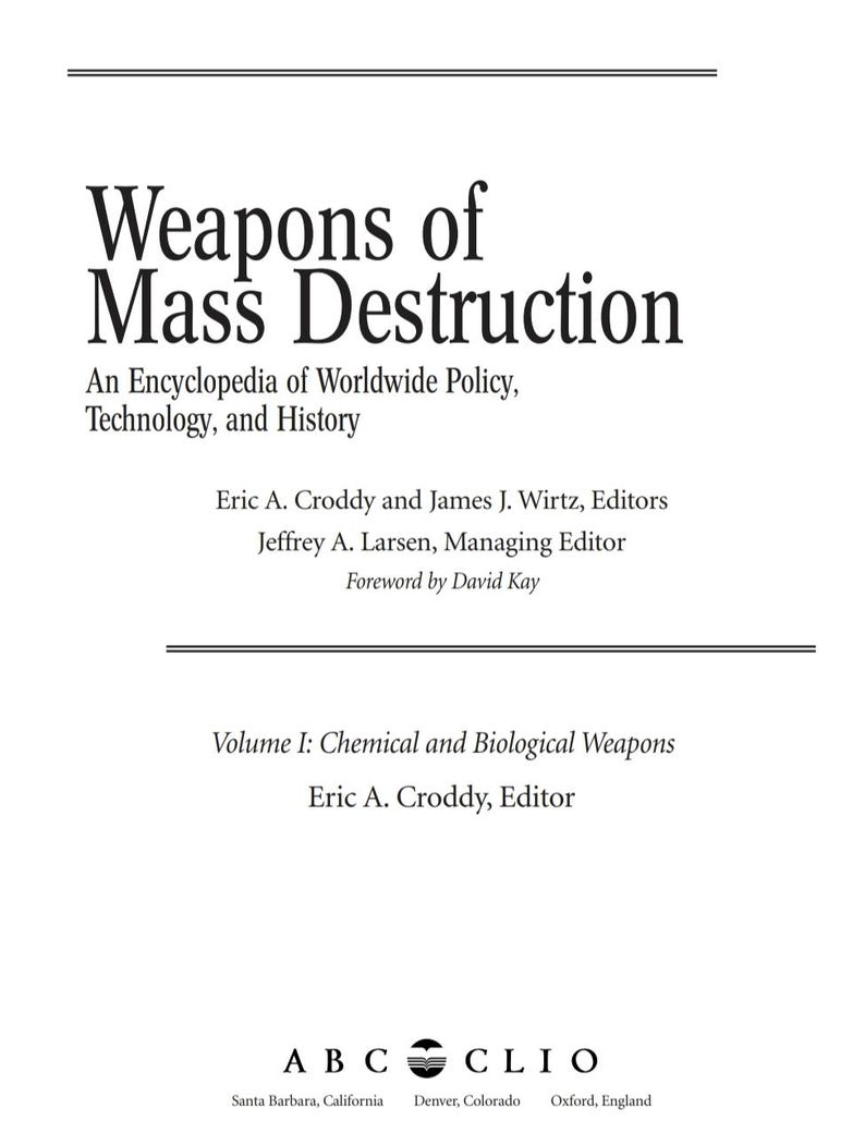 Weapons of Mass Destruction Vol. 1 | an Encyclopedia of Worldwide ...