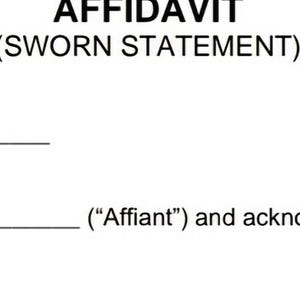 Affidavit (sworn Statement) Template - Etsy UK