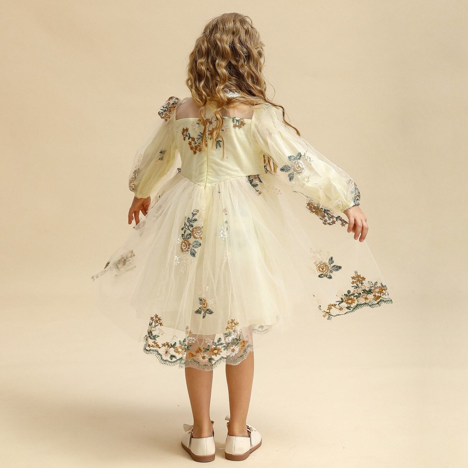 Girls Fall Dress Flower Girl Full Sleeve French Style Dresses - Etsy