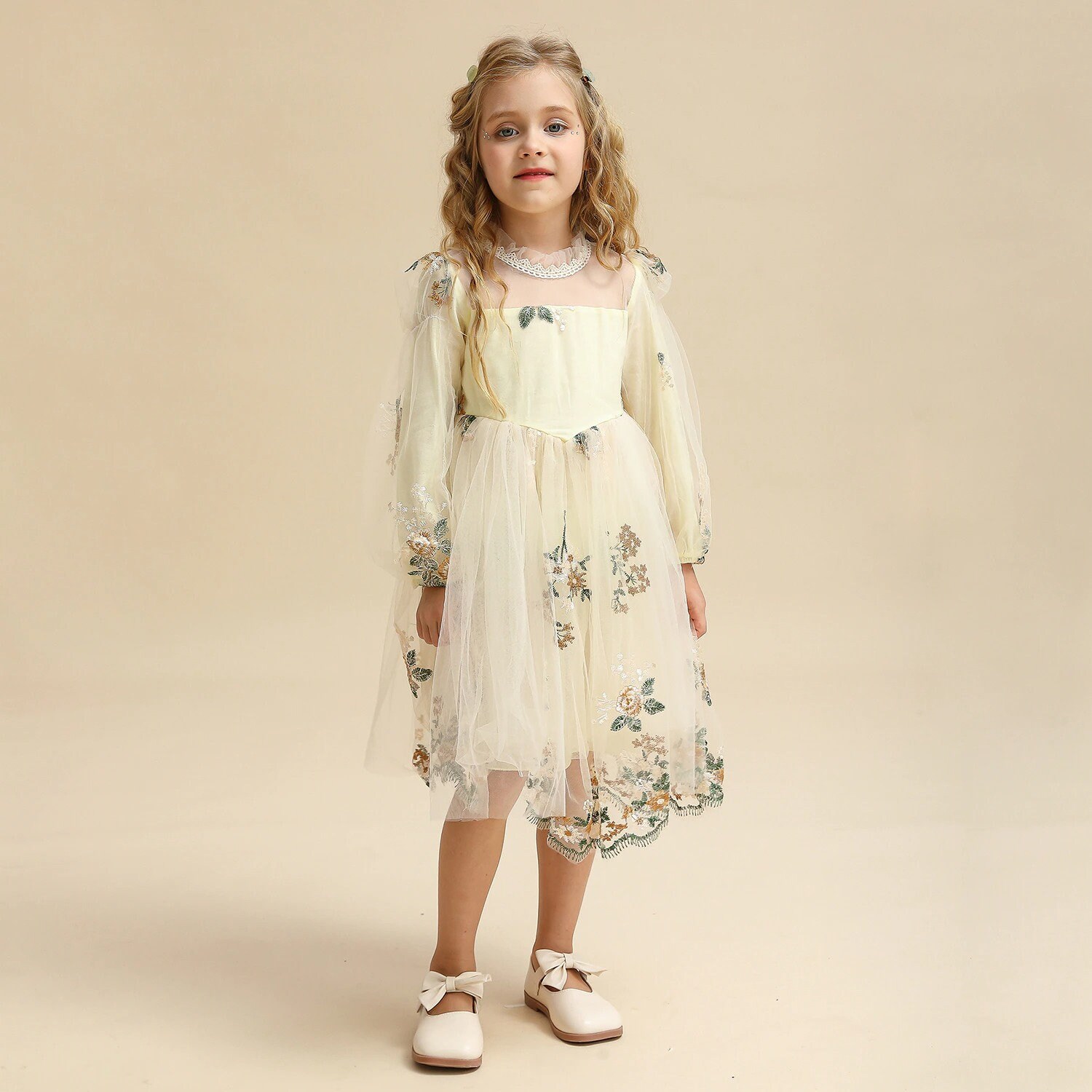 Girls Fall Dress Flower Girl Full Sleeve French Style Dresses - Etsy