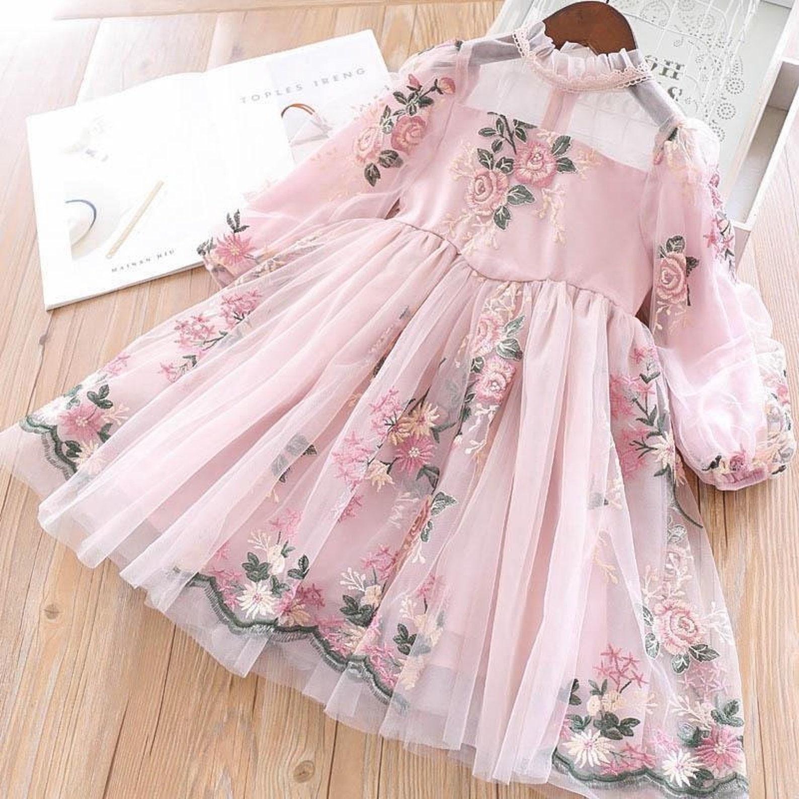Girls Fall Dress Flower Girl Full Sleeve French Style Dresses - Etsy