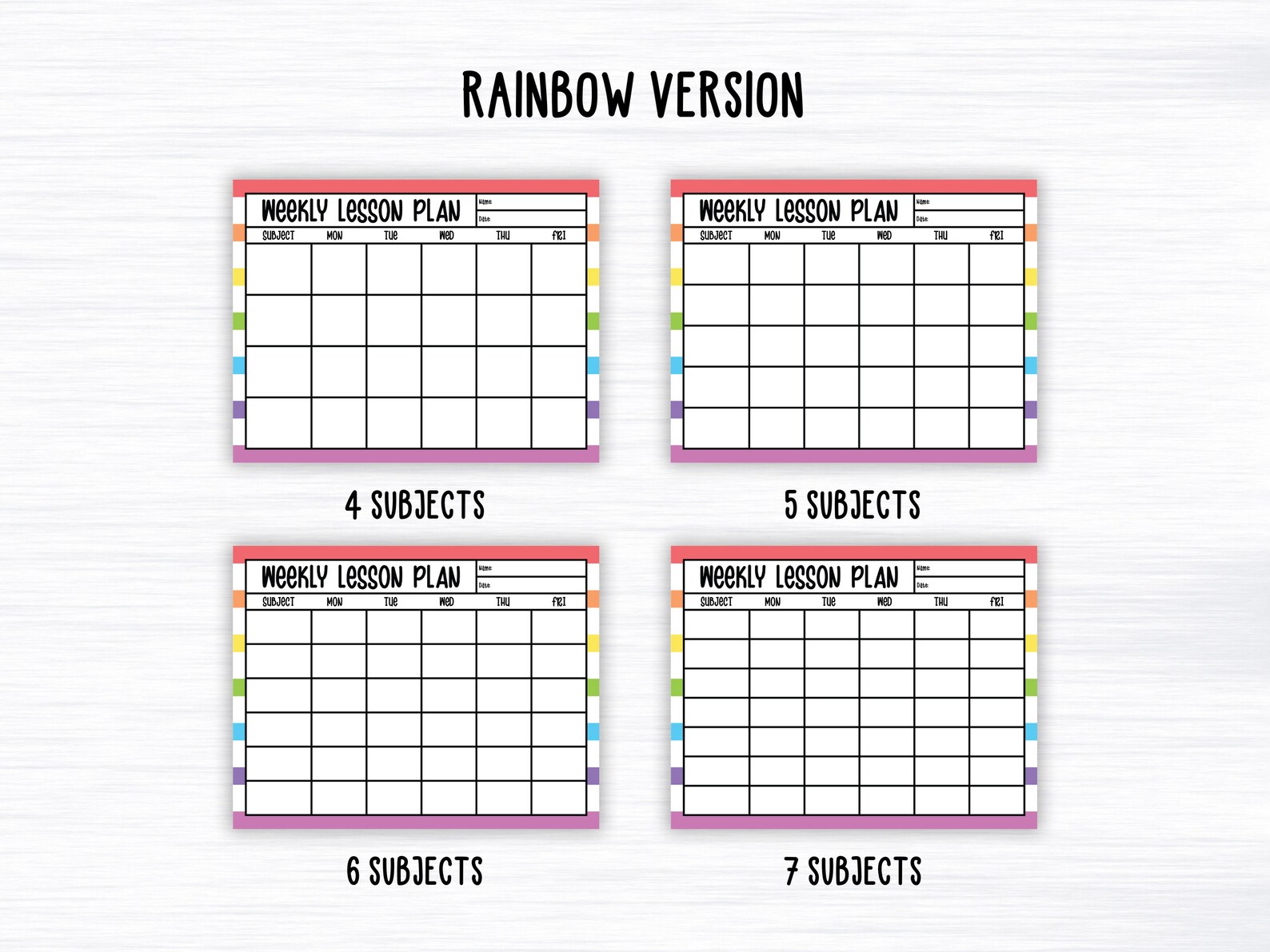 Editable Weekly Lesson Plan Printable Simple School Schedule - Etsy UK
