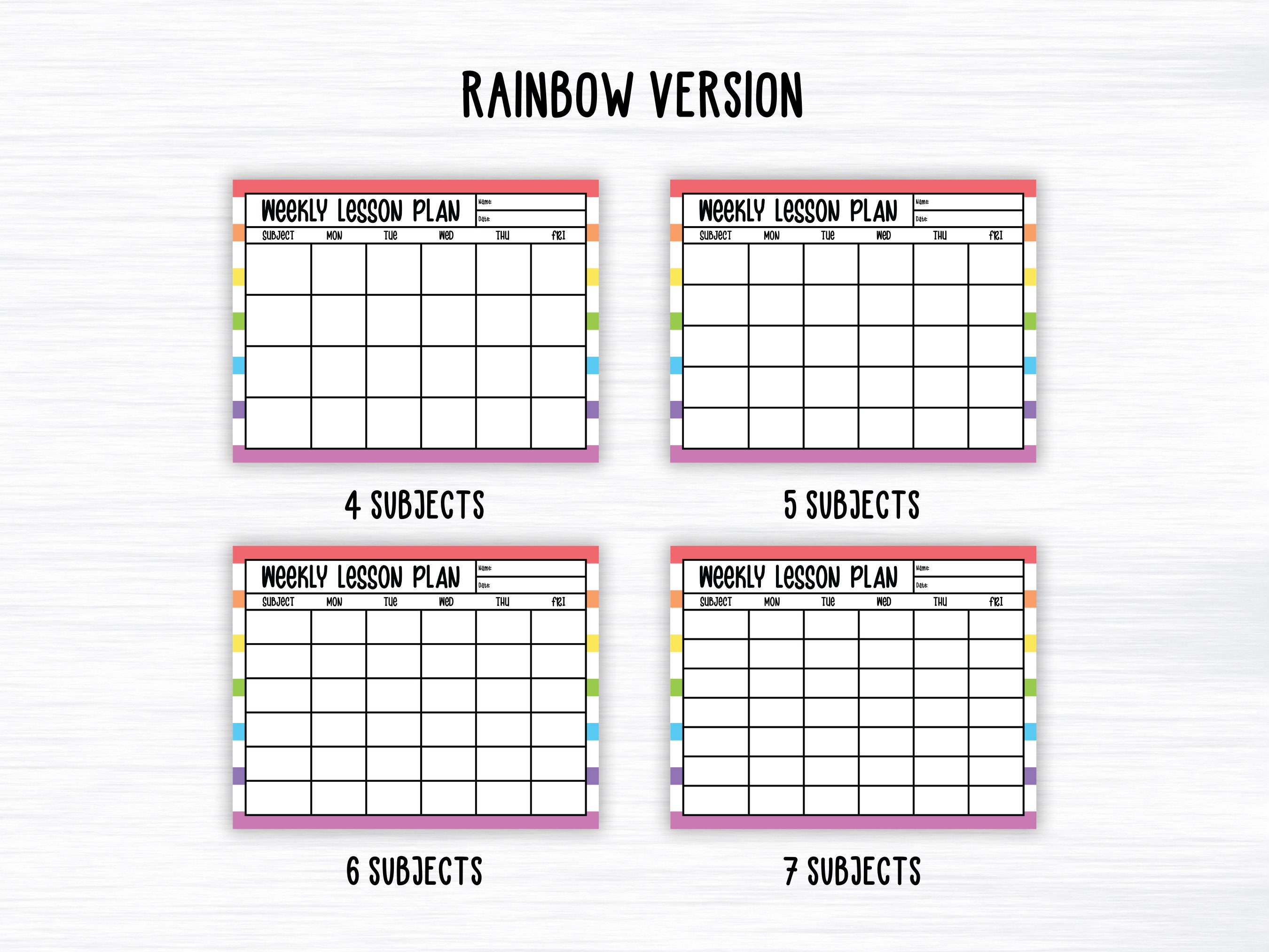 Editable Weekly Lesson Plan, Printable Simple School Schedule, Weekly ...