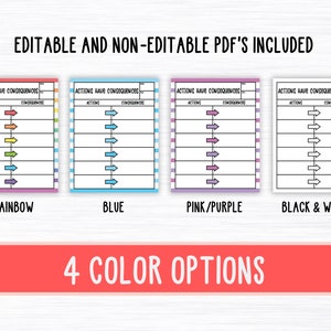 Editable Behavior Consequence Chart PDF, Consequence for My Own Action ...