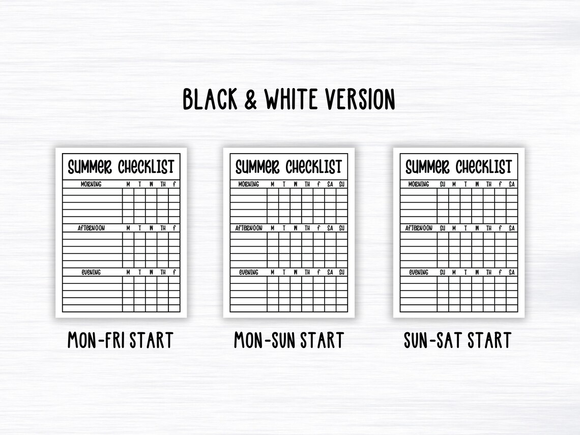 Editable Chore Chart, Printable Summer Daily Checklist for Kids, Chore ...