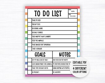 Printable Fillable to Do List Daily, Weekly To-do Pdf Checklist ...