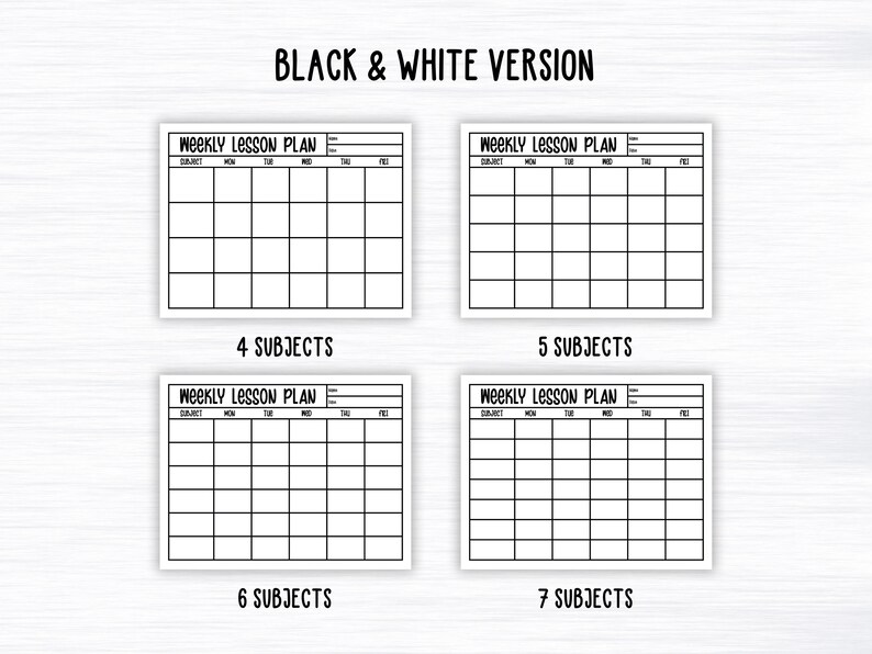 Editable Weekly Lesson Plan, Printable Simple School Schedule, Weekly ...