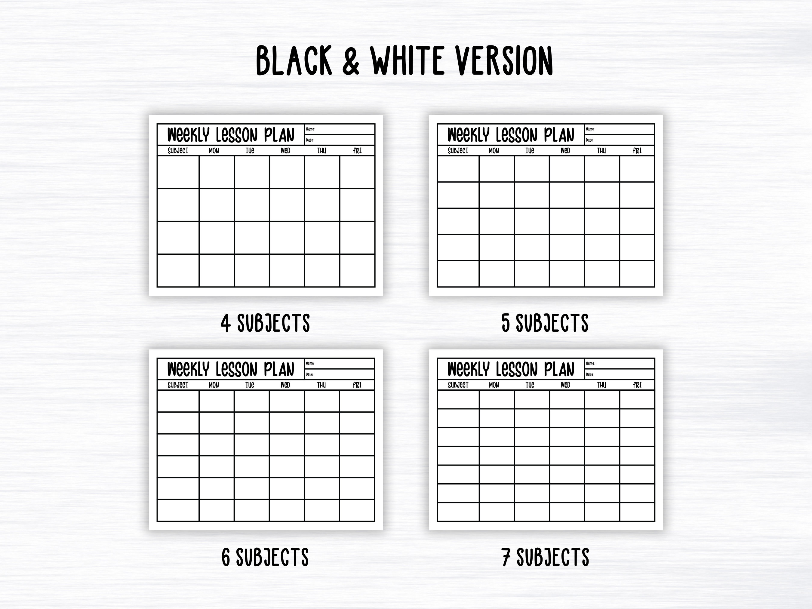 Editable Weekly Lesson Plan, Printable Simple School Schedule, Weekly ...