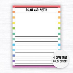 Printable Kids Story Paper, Children's Draw and Write Template, Kids ...