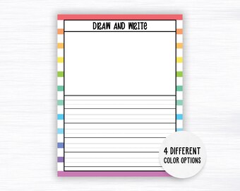 Printable Kids Story Paper, Childrens Draw and Write Template, Kids ...