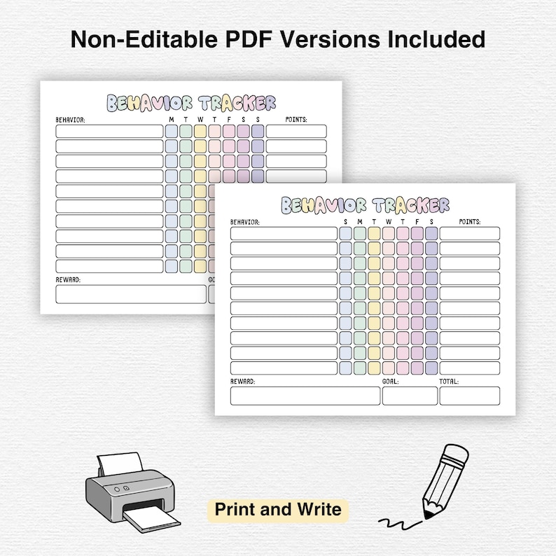 Editable Behavior Tracker for Kids, Behavior Chart, Actions Have ...