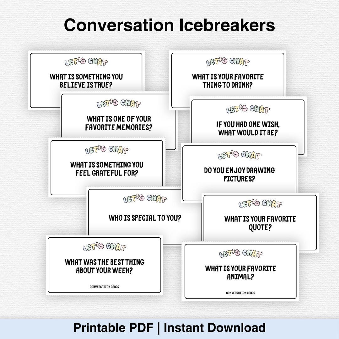 Let's Chat Conversation Cards, Conversation Starters, Road Trip ...