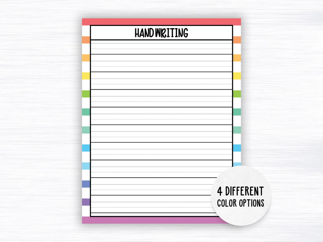 Printable Kids Handwriting Practice Paper, Preschool Writing ...