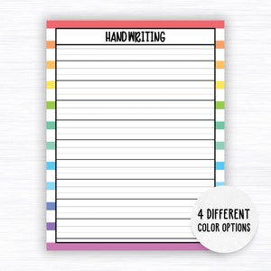Printable Kids Handwriting Practice Paper, Preschool Writing ...