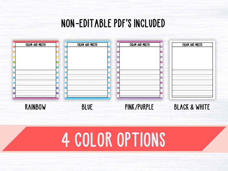 Printable Kids Story Paper, Children's Draw and Write Template, Kids ...