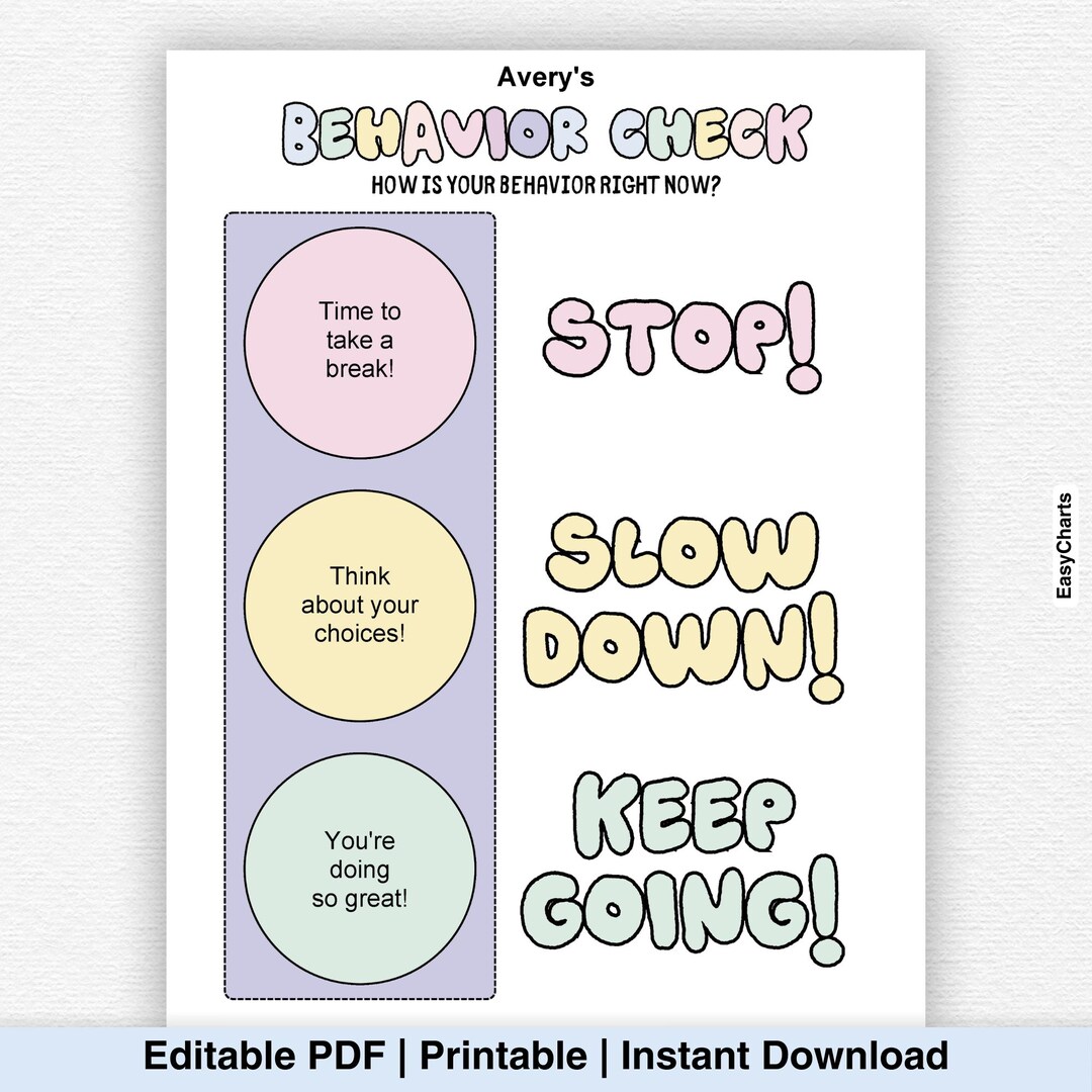 Classroom Behavior Tracker, Stop Light Behavior Chart, Kids Reward ...