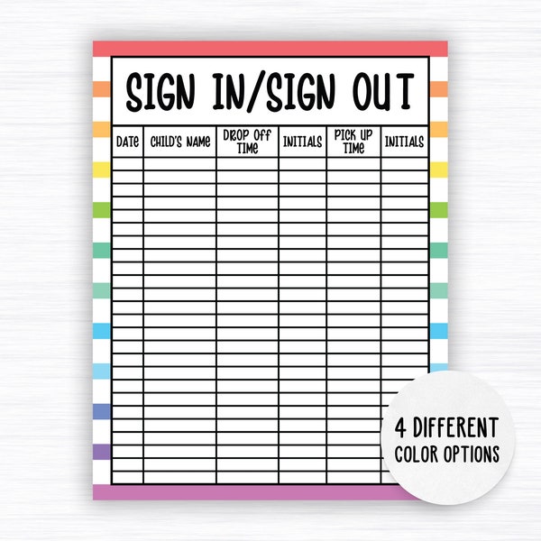 Cute Sign in Sheet - Etsy