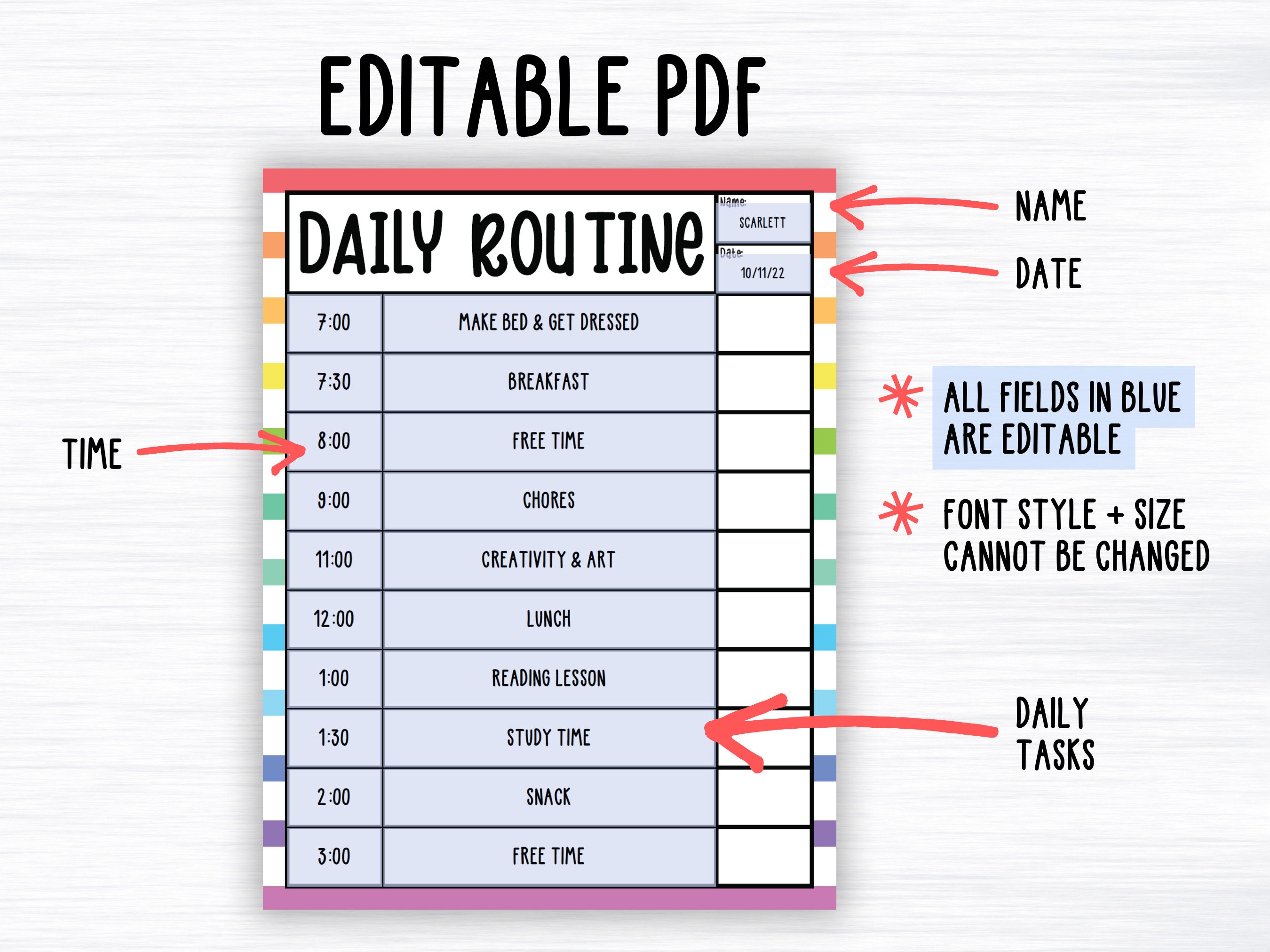 Buy Daily Routineprintable Daily Routine Responsibility Chart ...