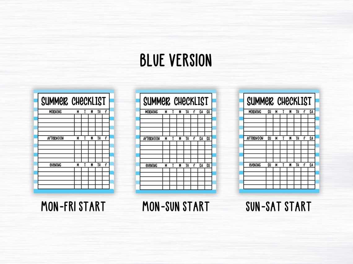 Editable Chore Chart, Printable Summer Daily Checklist for Kids, Chore ...