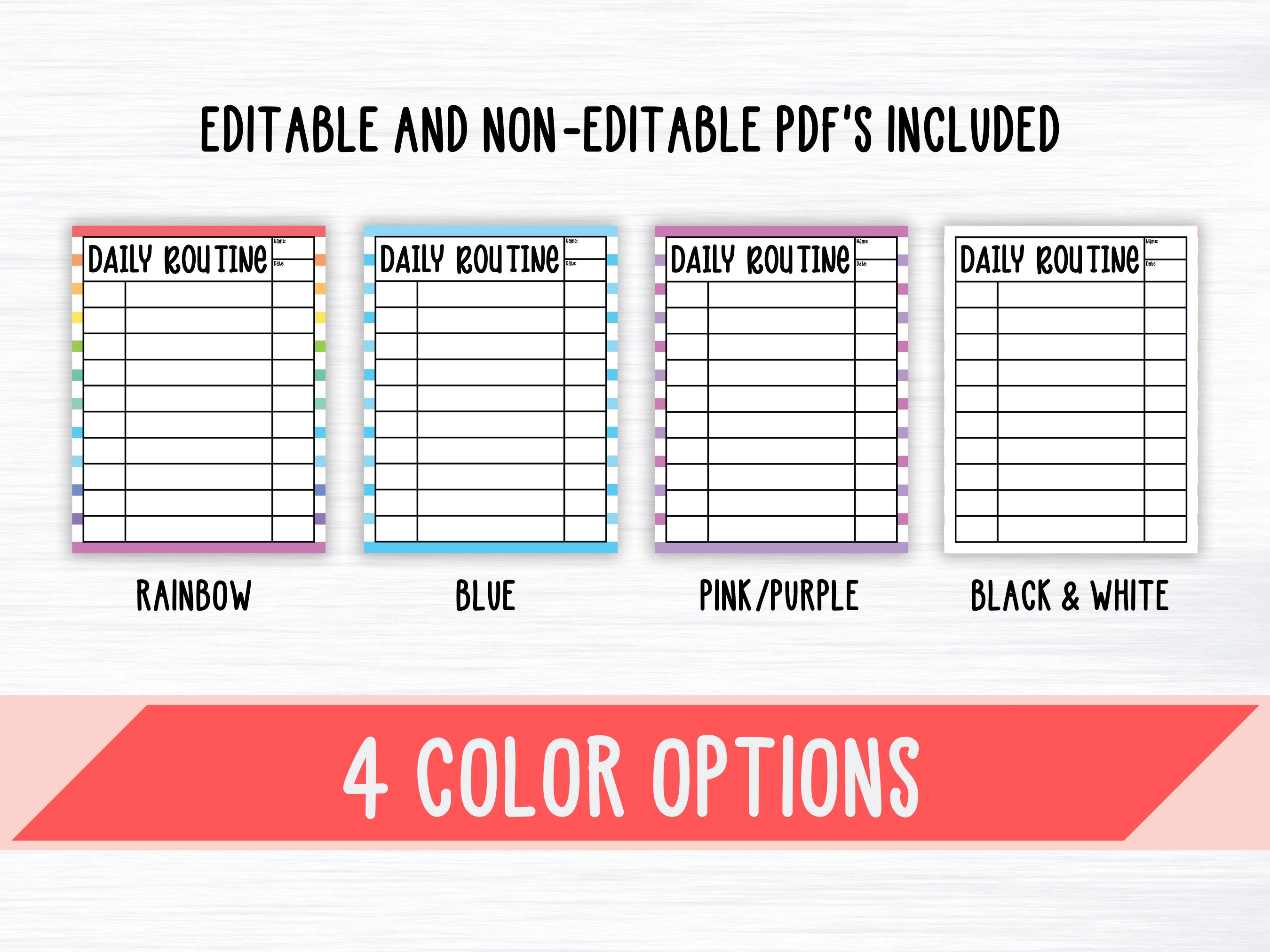 Editable Daily Routine, Printable Daily Routine, Responsibility Chart ...