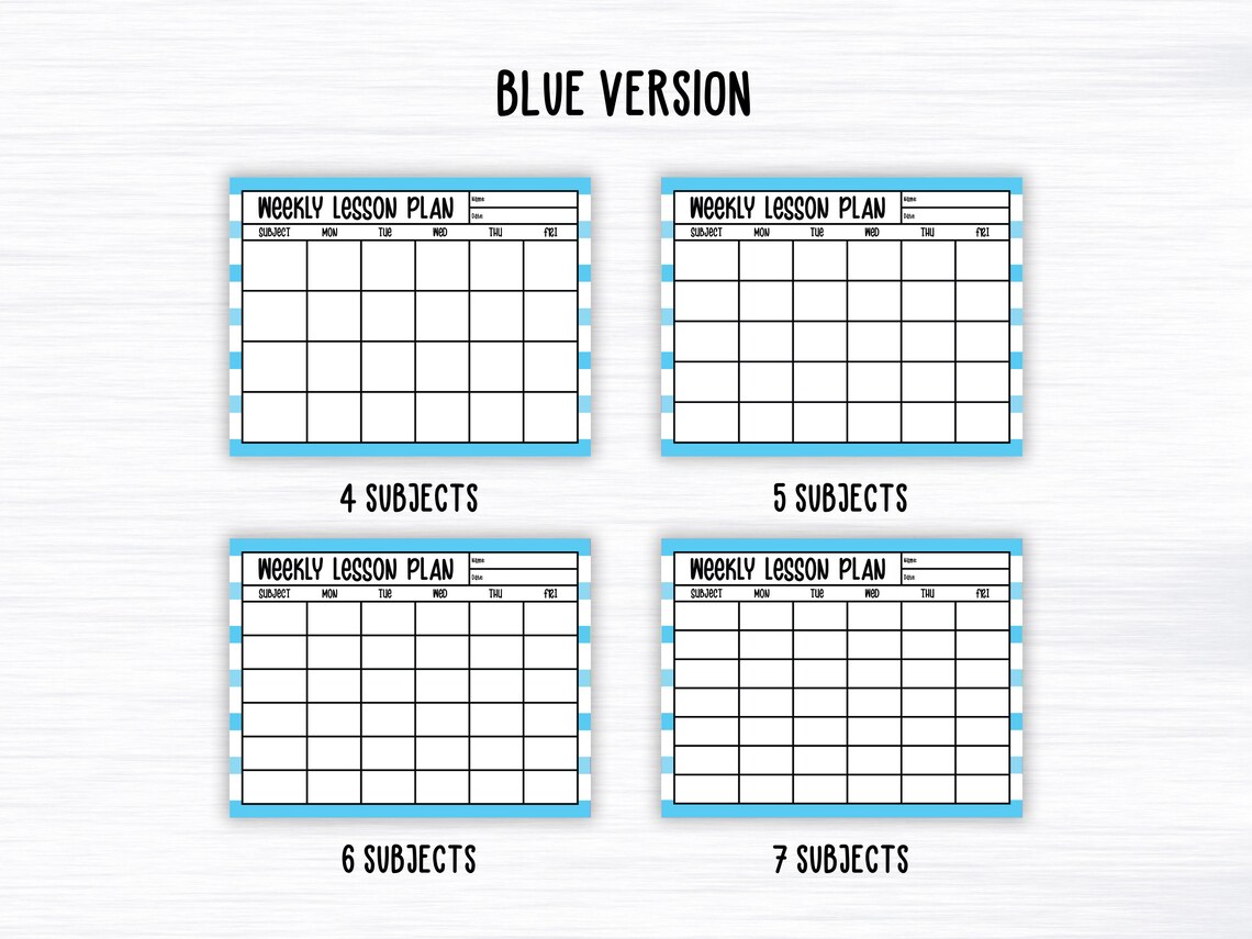 Editable Weekly Lesson Plan, Printable Simple School Schedule, Weekly ...