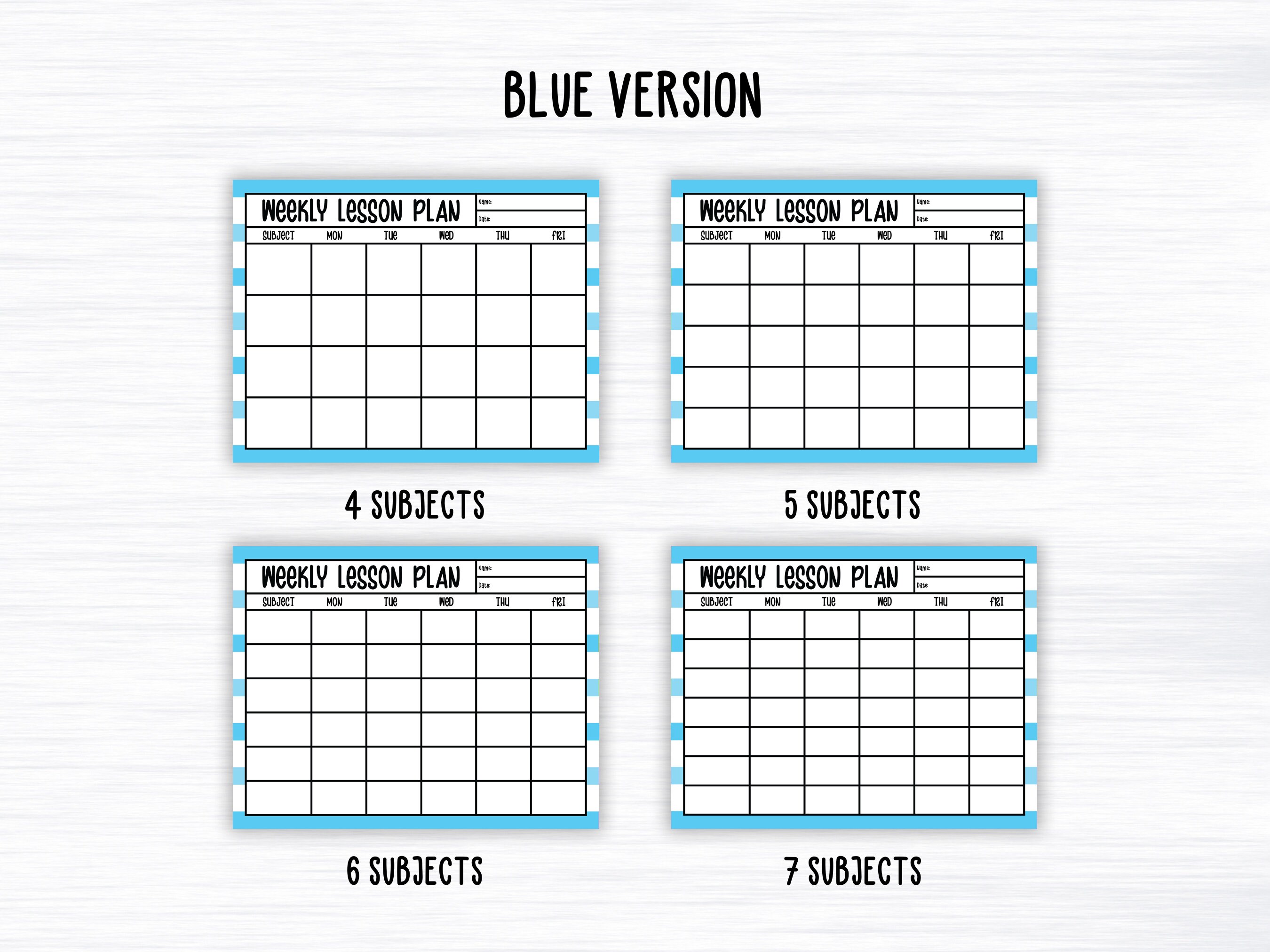 Editable Weekly Lesson Plan, Printable Simple School Schedule, Weekly ...