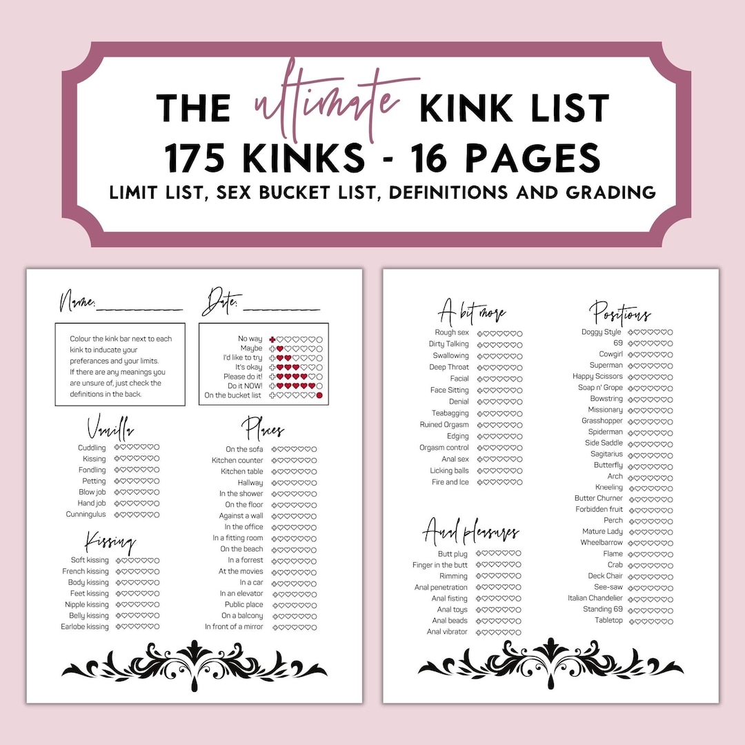 Ultimate Kink List of Kinks and Fetishes, Sex Bucket List, Sex Games ...