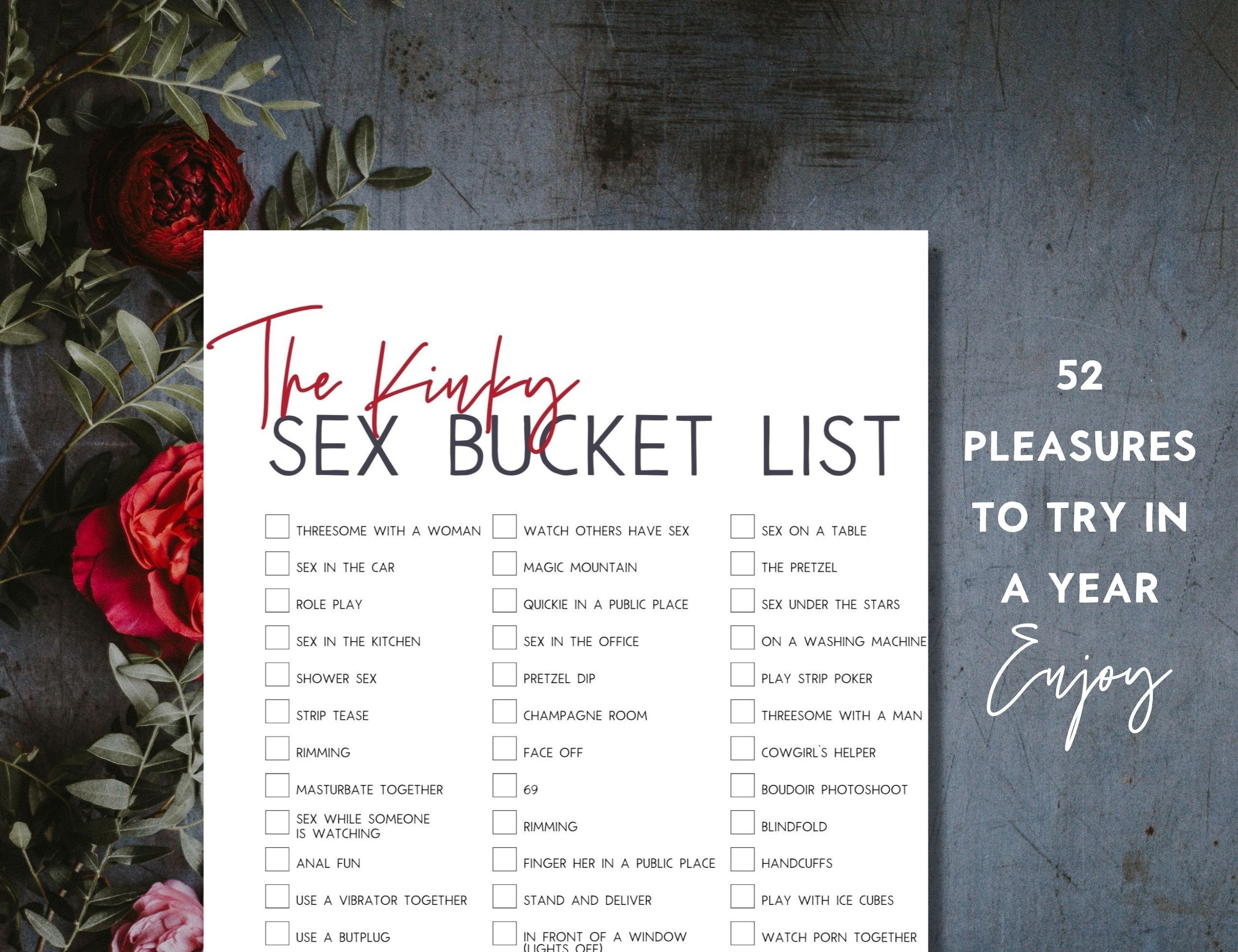 Kinky Sex Bucket List Sex Challenge Printable Sex Game Etsy