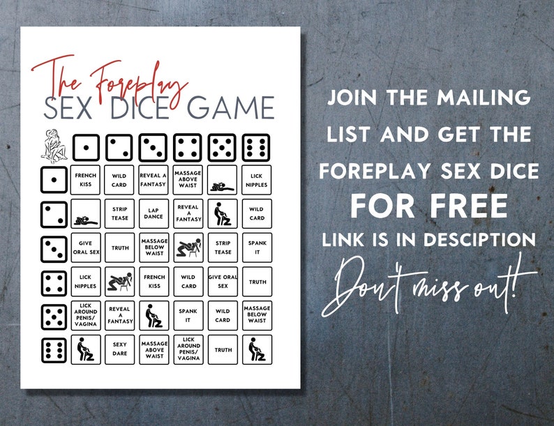 Foreplay Dirty Dice Game, Sex Dice, Printable Sex Game - Etsy