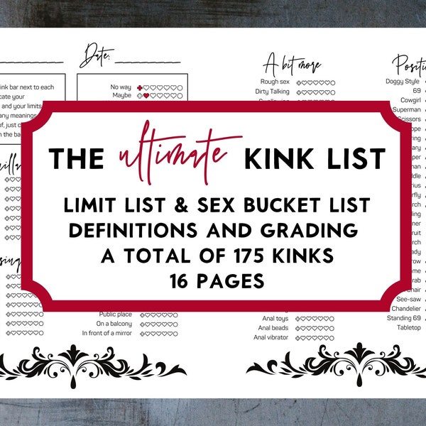 Sexy Bucket List - Etsy