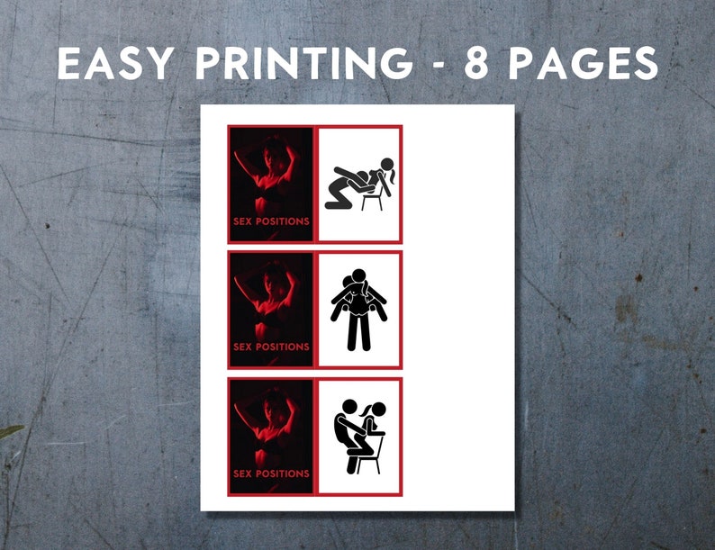 Sex Game 24 Sex Position Cards Printable Sexy Card Game Etsyde