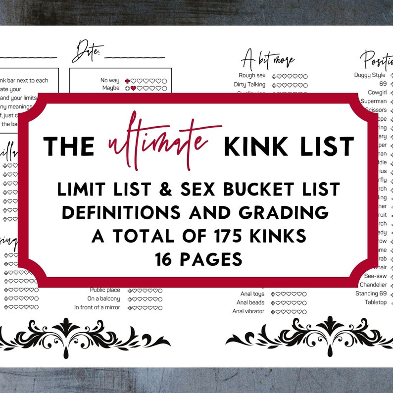Ultimate Kink List of Kinks and Fetishes, Sex Bucket List, Sex Games ...
