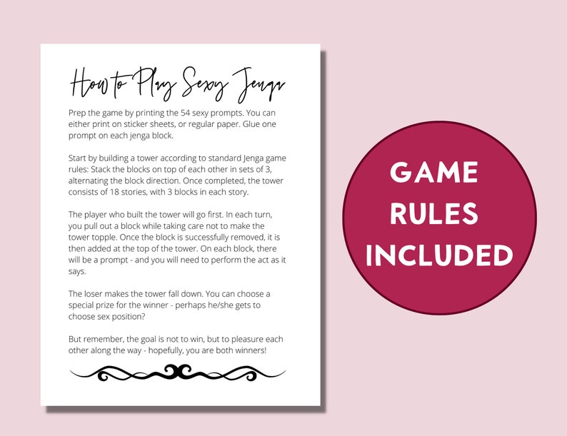 Sex Jenga Game Printable Sex Games Sexy Jenga Game Swingers Game