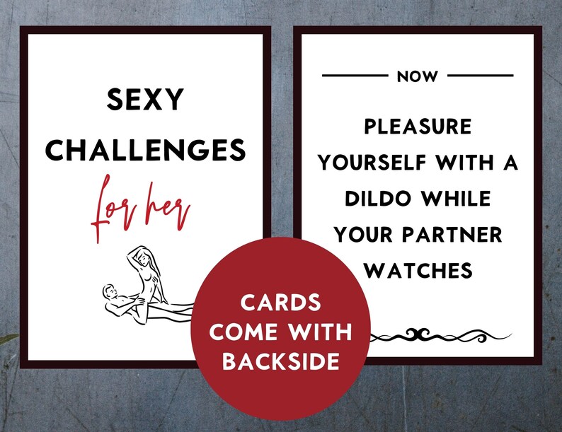 Sex Game 60 Sex Challenges For Her Printable Sexy Card Game Sexytoy
