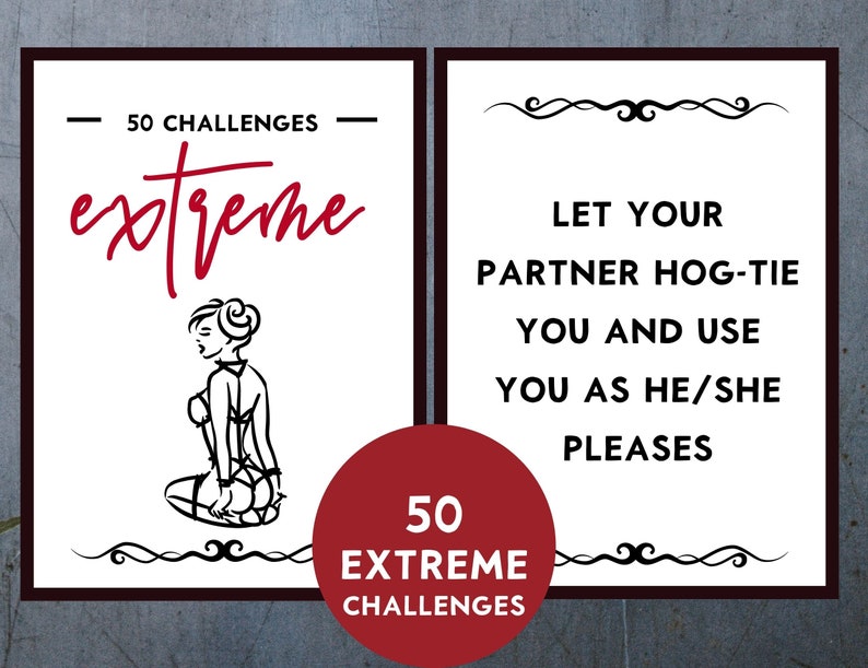 Sex Games Kinky Sex Game 50 Extreme Sex Challenges Bdsm Couples Game Etsy