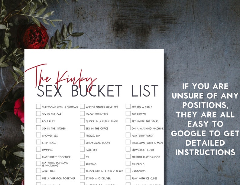 Kinky Sex Bucket List Sex Challenge Printable Sex Game Etsy Israel