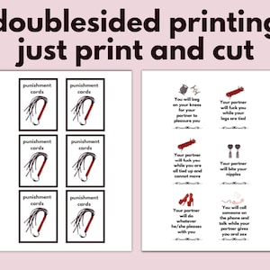 BDSM Game, Punishment Cards, Printable Sex Game, BDSM Punishments, Kink ...