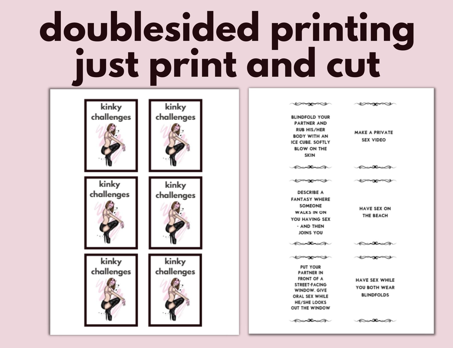 Sex Games 50 Sex Kinky Challenges Printable Kinky Sex Game For Couples Etsy