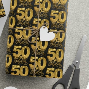 50th Birthday Wrapping Paper Unique Wrapping Paper Pretty Gift Wrapping ...