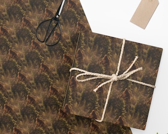 Cute Cryptids Gift Wrap Sasquatch Wrapping Paper Whimsical Gift Wrap ...