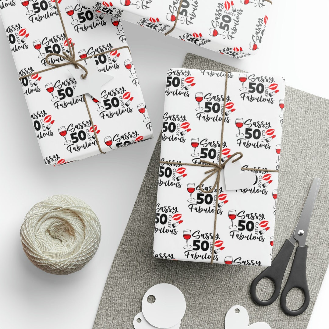 50th Birthday Wrapping Paper Unique Wrapping Paper Pretty Gift Wrapping ...