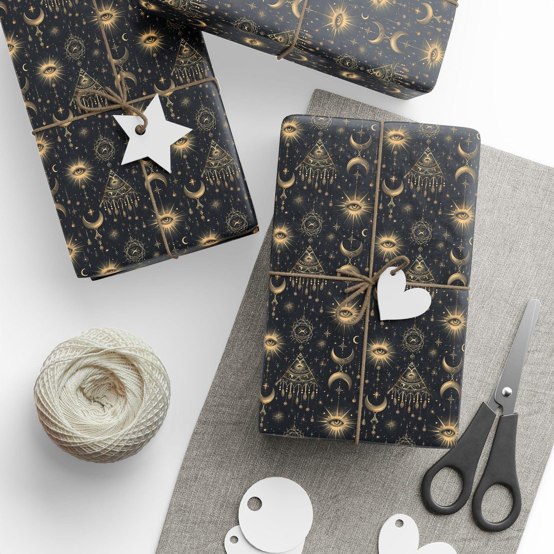 Celestial Wrapping Paper Star Gift Wrap Arcane Astrology Gift Mystical ...