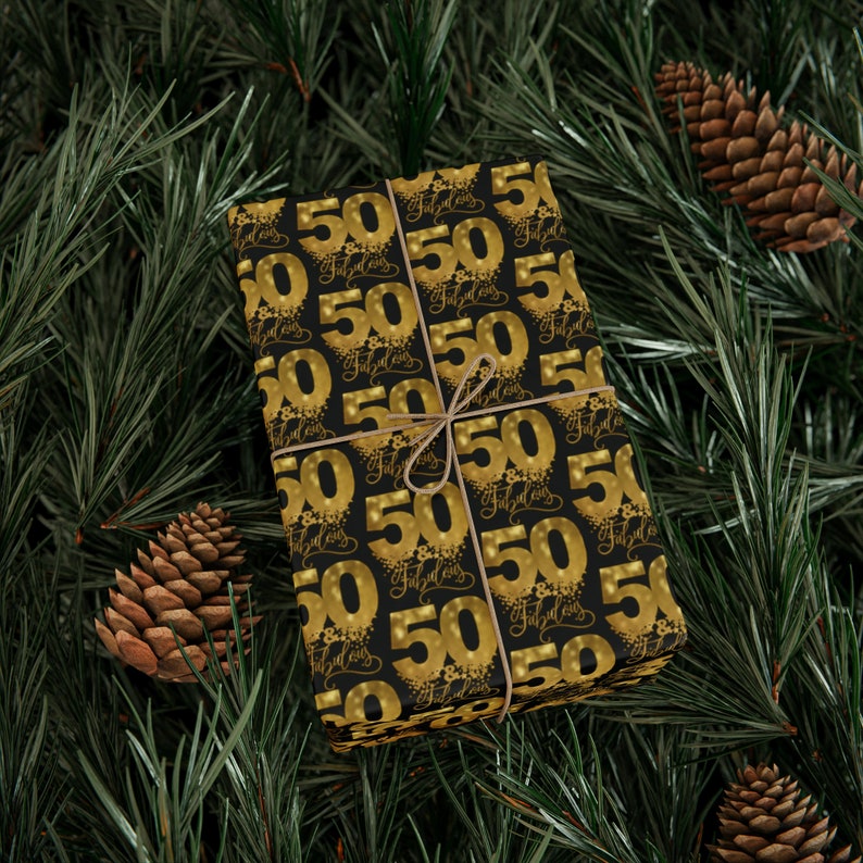 50th Birthday Wrapping Paper Unique Wrapping Paper Pretty Gift Wrapping ...