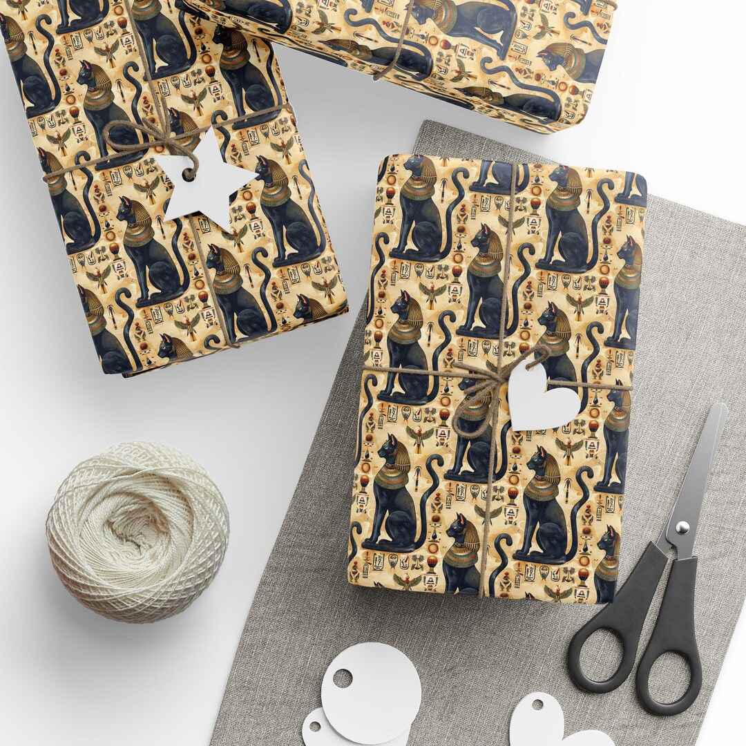 Egyptian Cats Gift Wrap Gift Wrap for All Occasions Gift Wrap for Cat ...