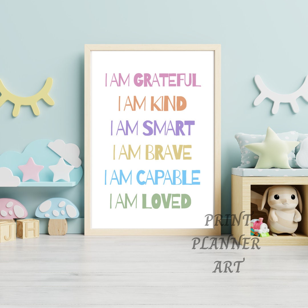 Affirmations for Kids, Homeschool Decor, I Am Affirmations, Playroom ...