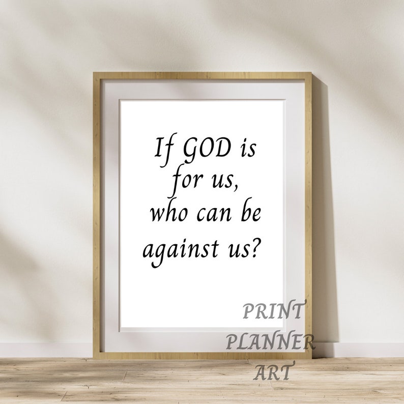 If God is With Us Who Can Be Against Us, Bible Verse Wall Art, God ...