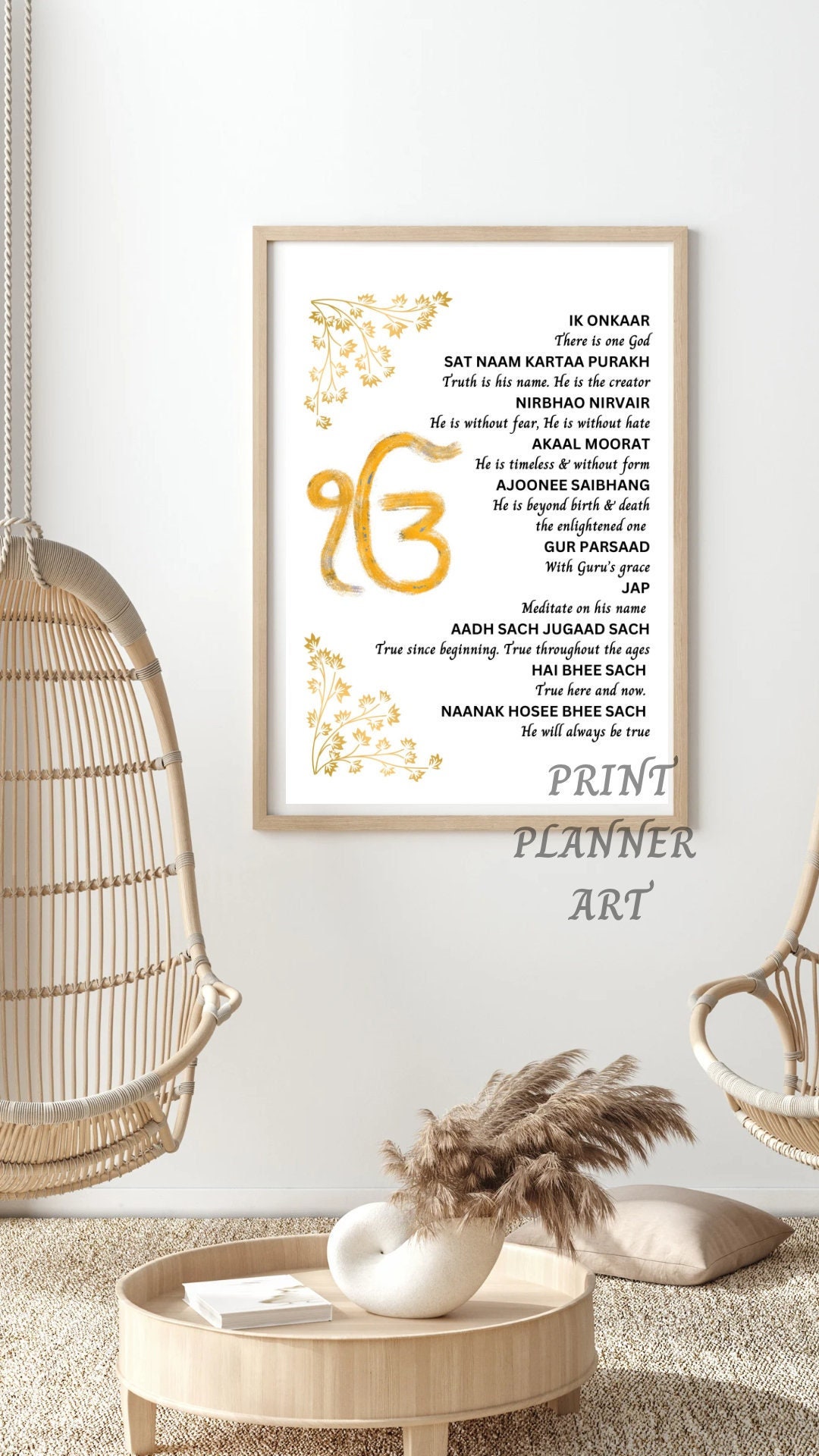 Mool Mantar Wall Art L Mool Mantar With Meaning L Mool Mantar Digital ...